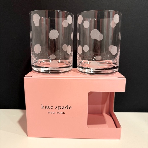 kate spade | Dining | Nib Kate Spade Pearl Place 2 Oz Whiskey Glasses ...
